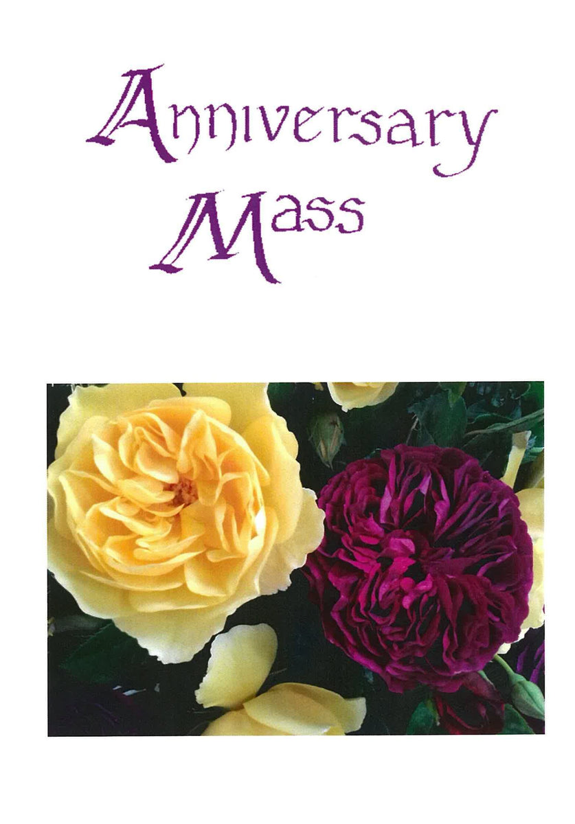 RP63L Anniversary Mass Card (Roses) – Glencairn Abbey Shop
